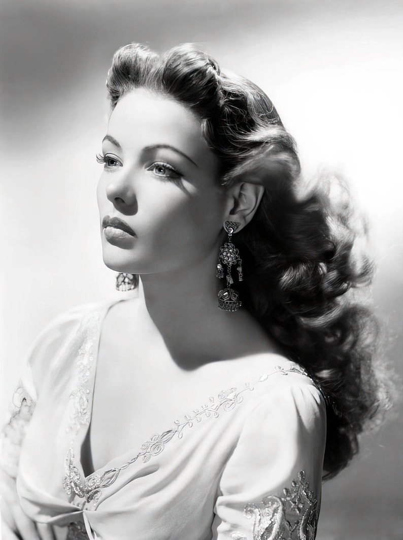 Gene Tierney C. 1950's Studio Portrait Black & White - Etsy