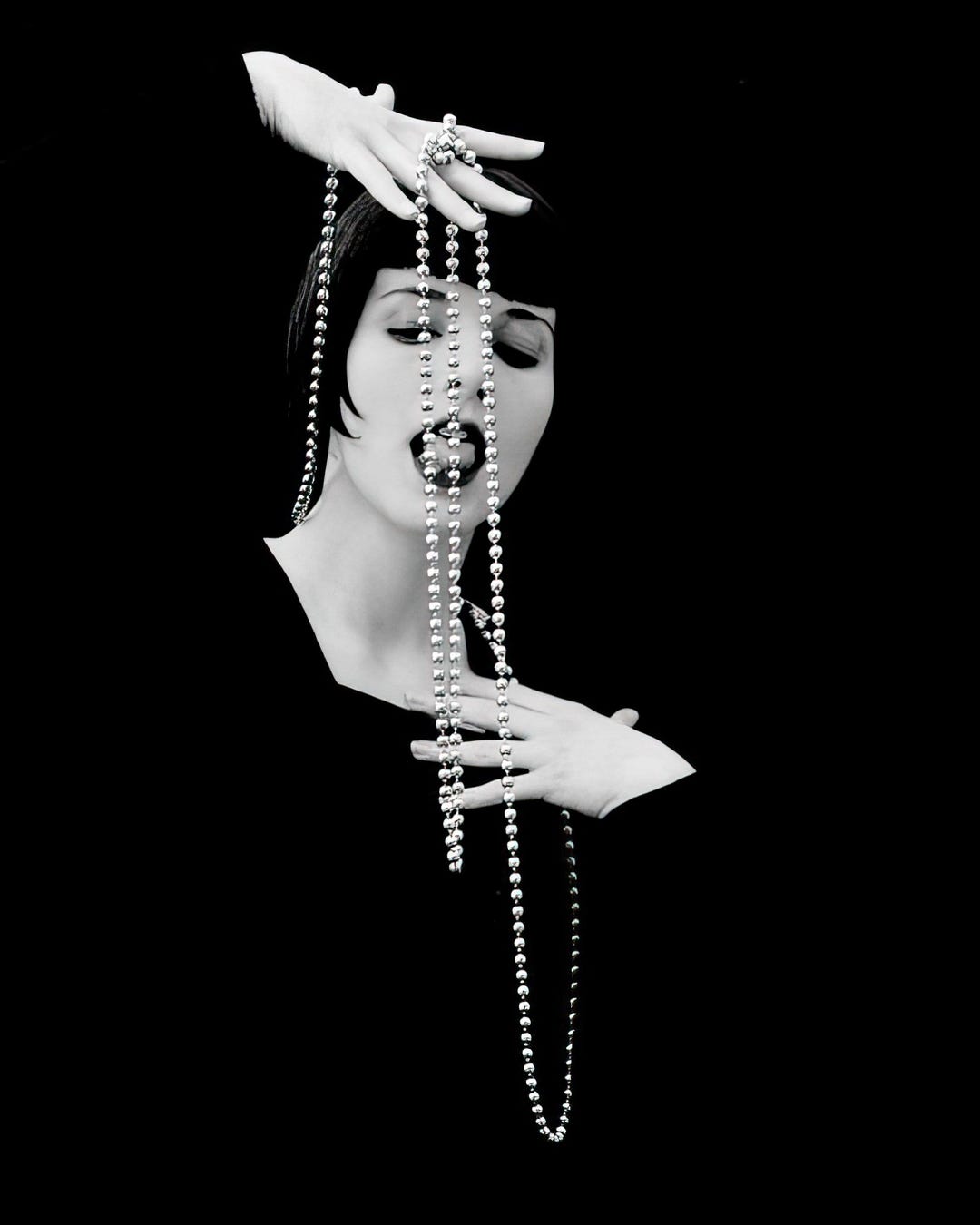 Ziegfeld Follies Showgirl With Pearls C. 1920's - Black and White ...