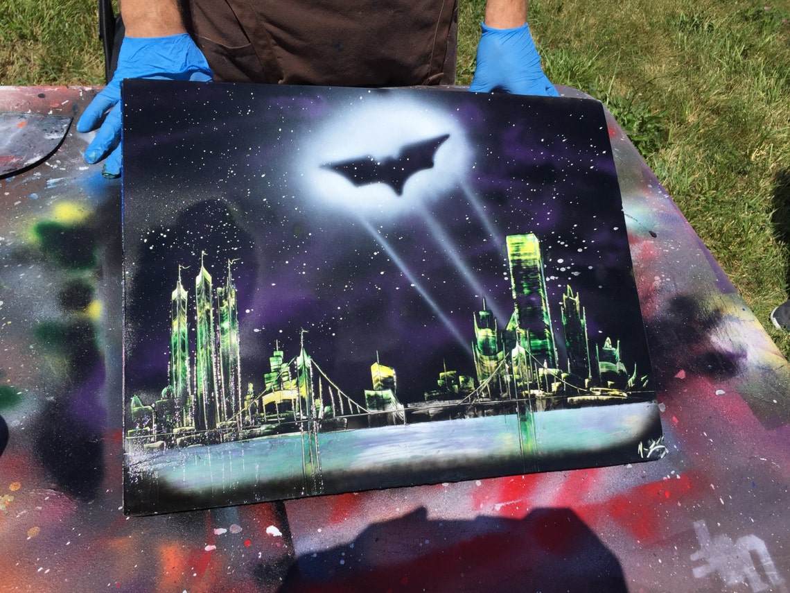 Gotham City - Joker Colors - Spray Paint Art - Etsy