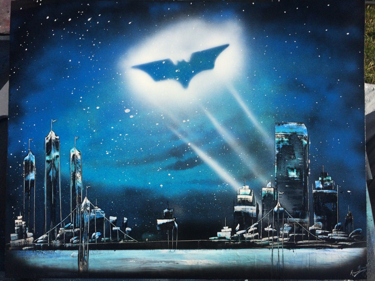 Gotham City - Spray Paint Art - Etsy