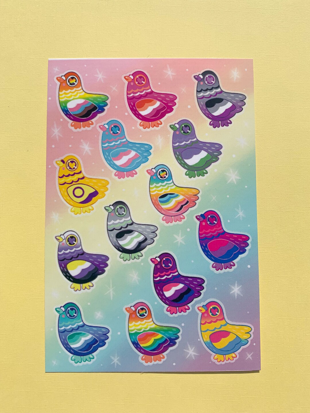 Pride Pigeons Sticker Sheet - Etsy
