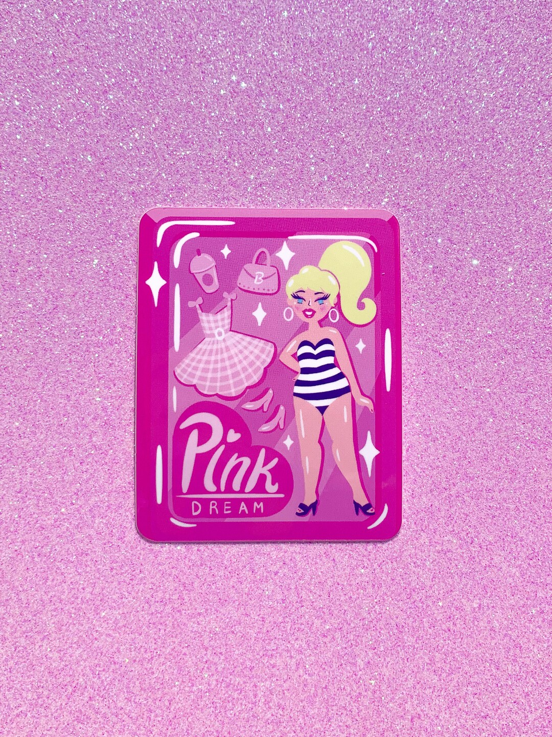 Pink Dream Doll Box Sticker - Etsy