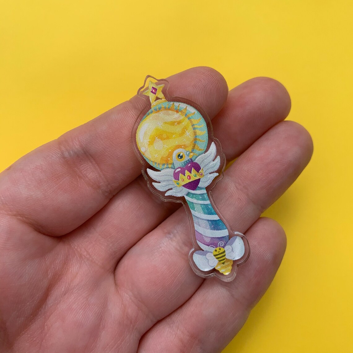 Magical Pigeon Wand Pin Clear Acrylic 40mm - Etsy