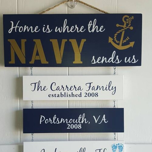 Navy Sign Large home is Where the Navy - Etsy