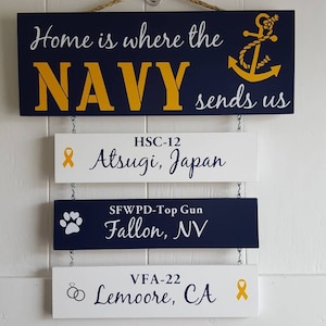 Home is Where the Navy Sends Us, Navy Sign, Patriotic Wall Décor, Navy ...