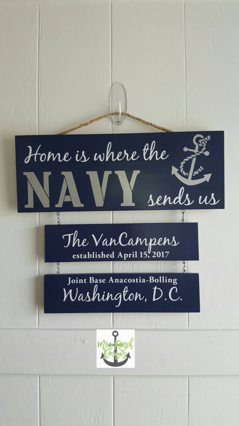 Home is where the Navy sends us Navy Sign Patriotic Wall | Etsy