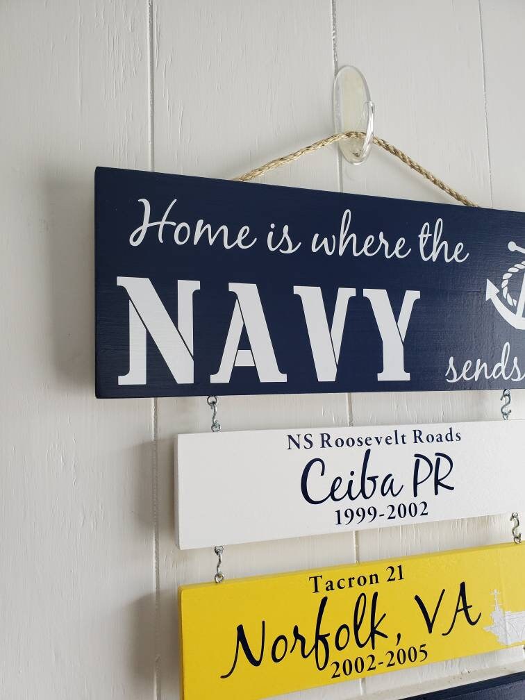 Home is Where the Navy Sends Us Navy Sign Patriotic Wall | Etsy