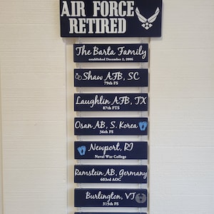 Retired Air Force, Air Force Retirement Gift, Air Force Station Sign ...