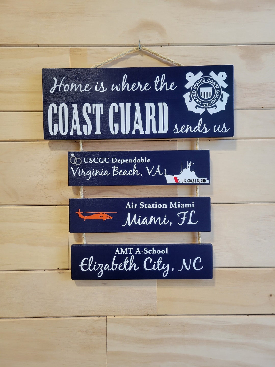 Coast Guard Duty Station Sign: Patriotic Military Retirement Gift - Etsy