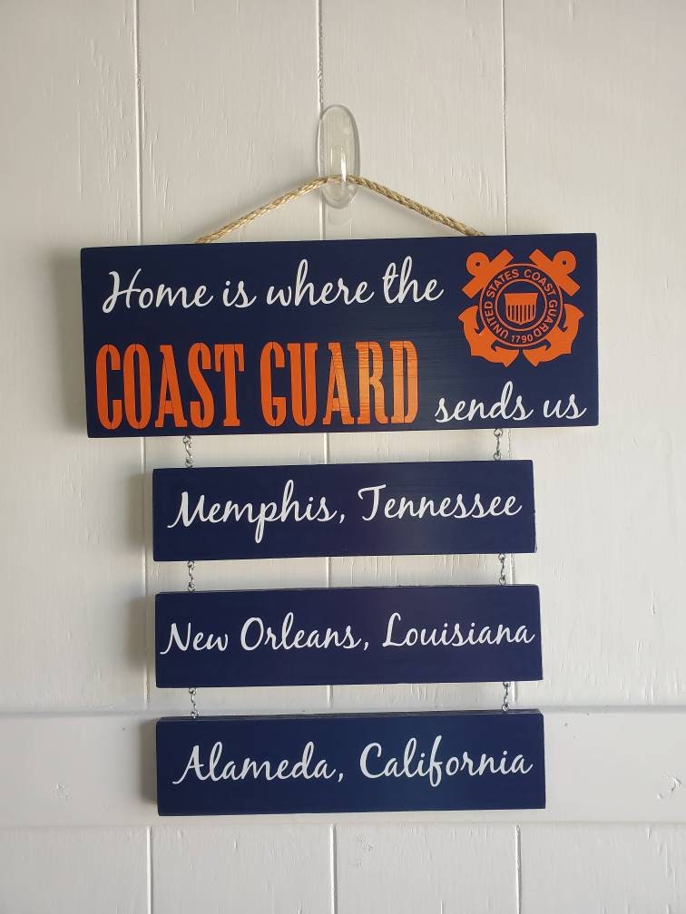 Coast Guard Duty Station Sign: Patriotic Military Retirement Gift - Etsy