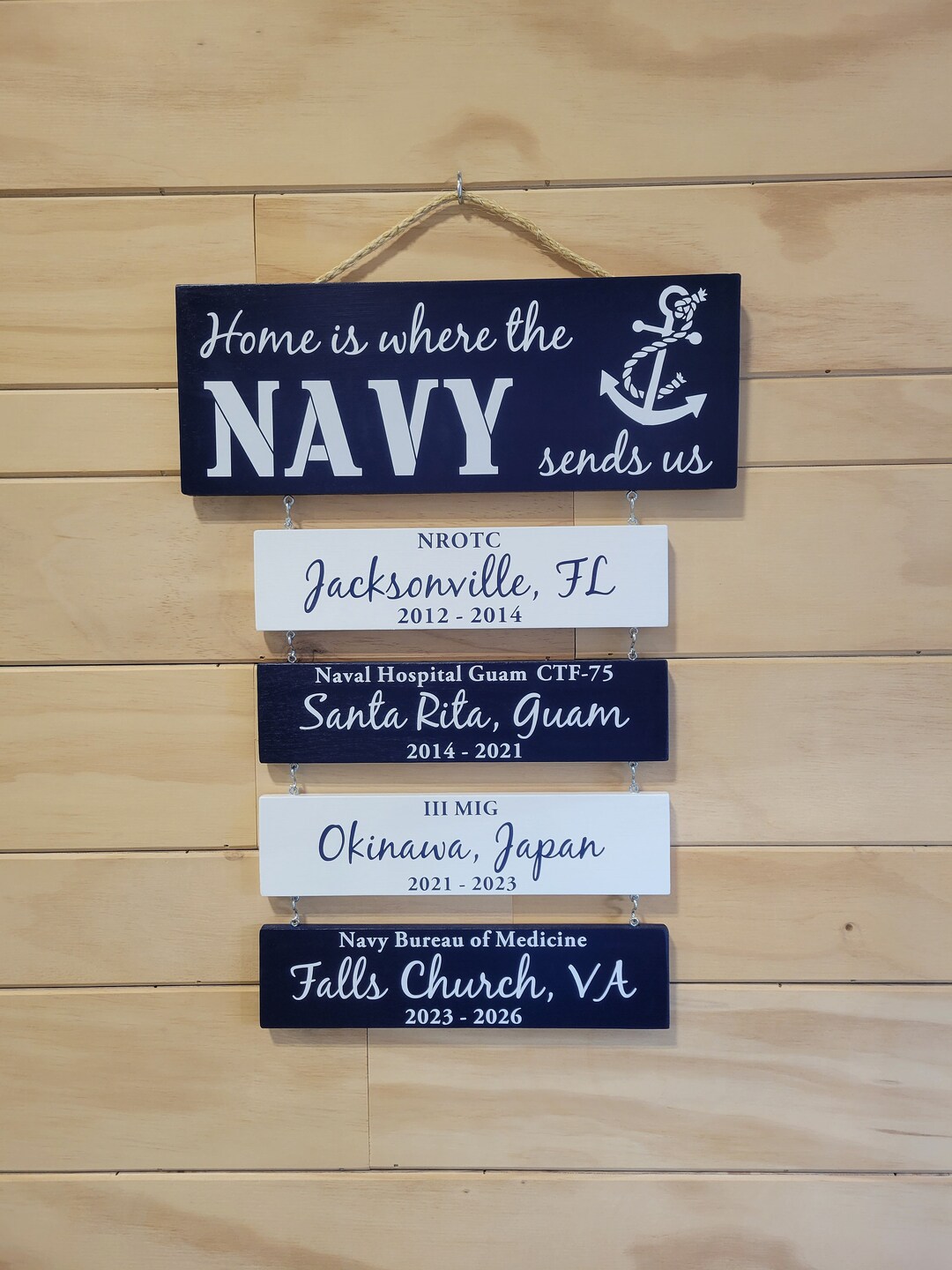 Navy Duty Station Sign: Patriotic Wall Decor, Navy Retirement Gift - Etsy