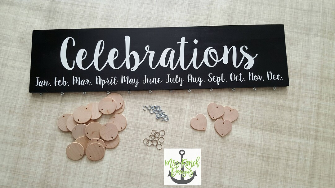 Celebrations Board, Birthday Calendar, Family Celebration Sign ...