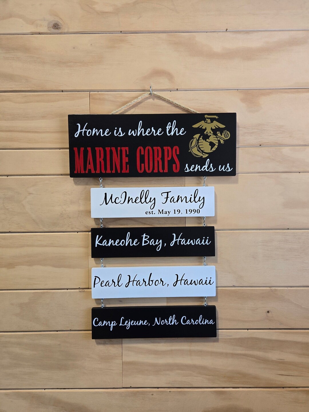 Marine Corps Duty Station Sign: Patriotic Family Decor - Etsy