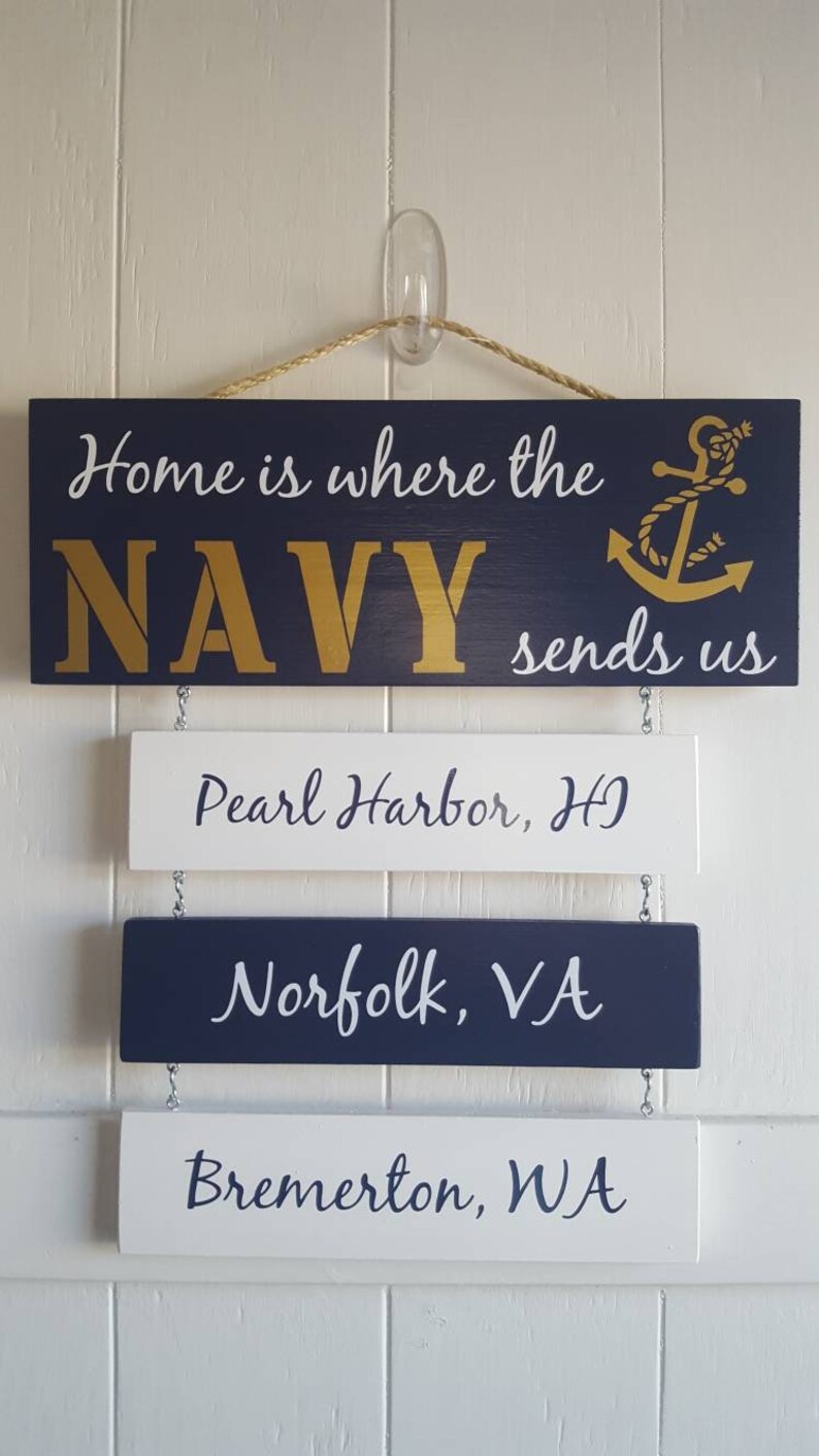 Navy Home Sign: Personalized Duty Station, Retirement Gift - Etsy