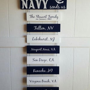 Navy Duty Station Sign: Patriotic Wall Decor, Navy Retirement Gift - Etsy