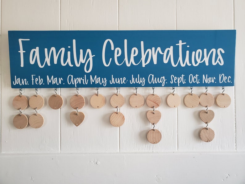 Family Celebration Board Family Birthday Calendar Family - Etsy