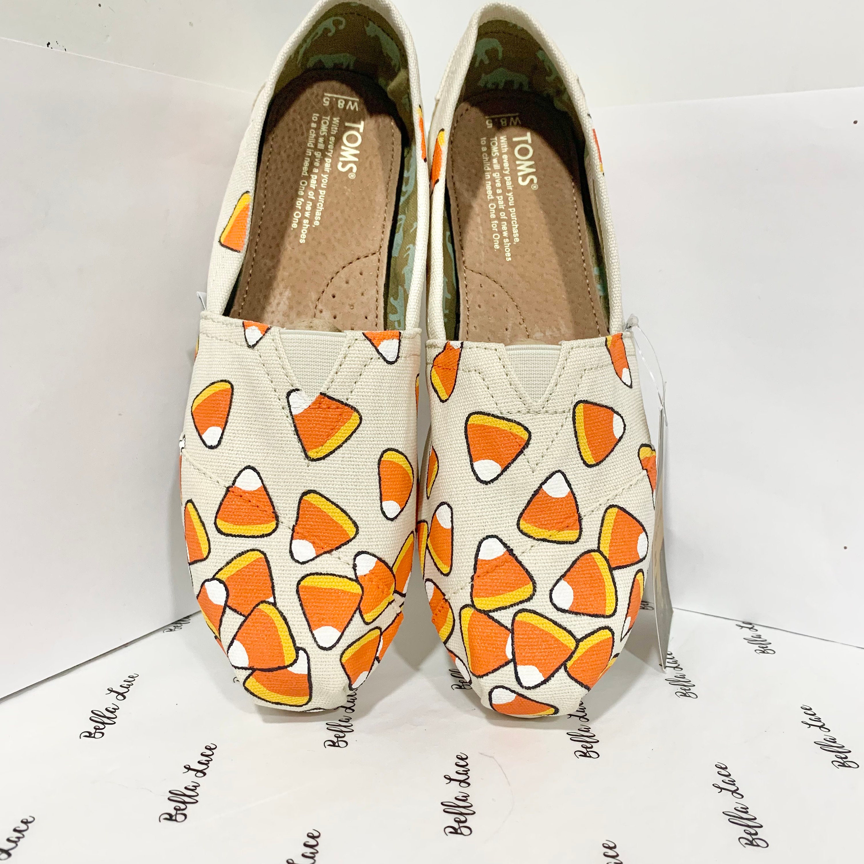 Toms Shoes White And Orange