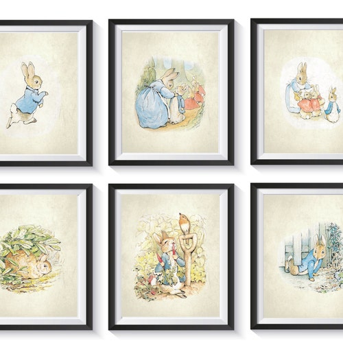 Peter Rabbit Art Prints Set Qty 6 Vintage Retro Baby - Etsy