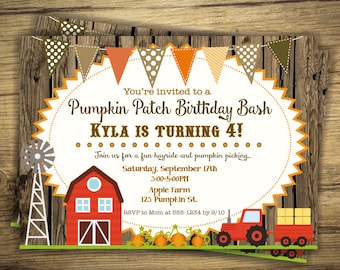 Fall Birthday Invitation Hayride Farm Autumn Harvest Party | Etsy