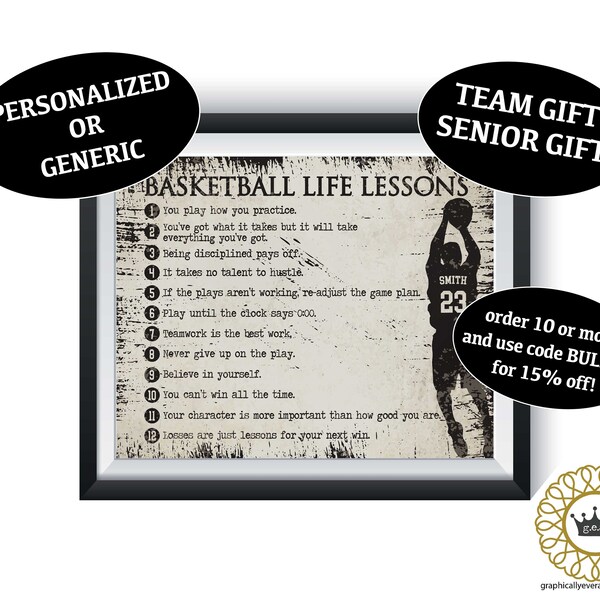 Life Lessons Basketball Poster - Etsy