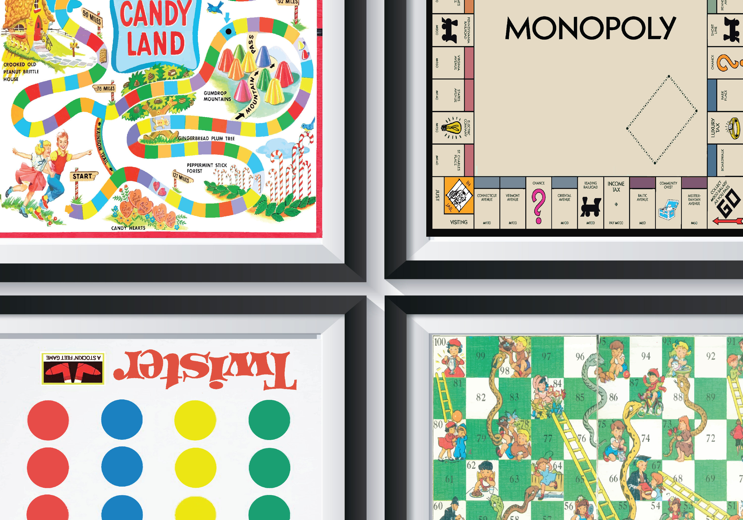 Retro Board Games Art Prints UNFRAMED Qty 10 Game Room Housewarming ...