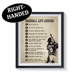 Baseball Life Lessons Art Print Qty 1 Sports Bedroom Dorm Room Decor ...