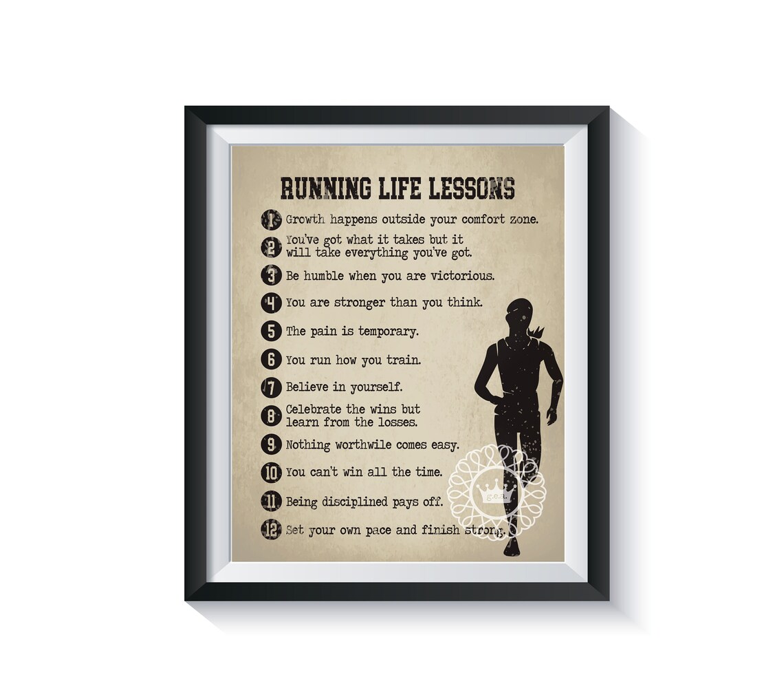 GIRL Running Life Lessons Art Print Qty 1 Womens Cross Country - Etsy