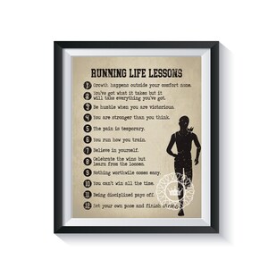 GIRL Running Life Lessons Art Print Qty 1 Womens Cross Country Track ...