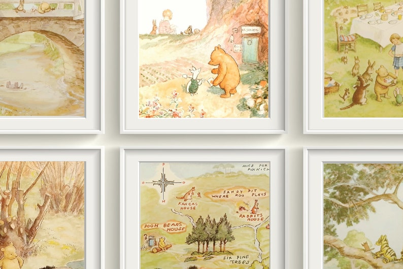 Winnie the Pooh Art Prints Set Qty 1 Classic Pooh Wall Decor - Etsy