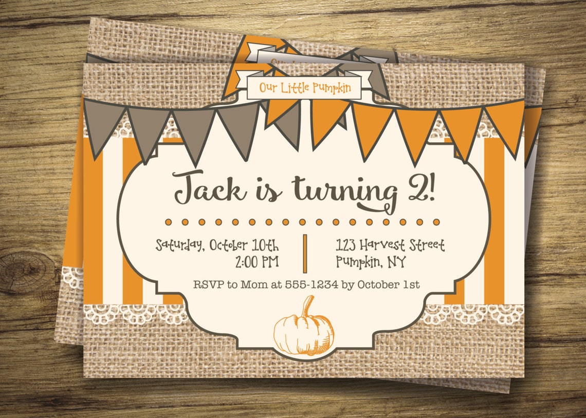 Fall Birthday Invitation - Hayride, Farm, Autumn Harvest Party Invite ...