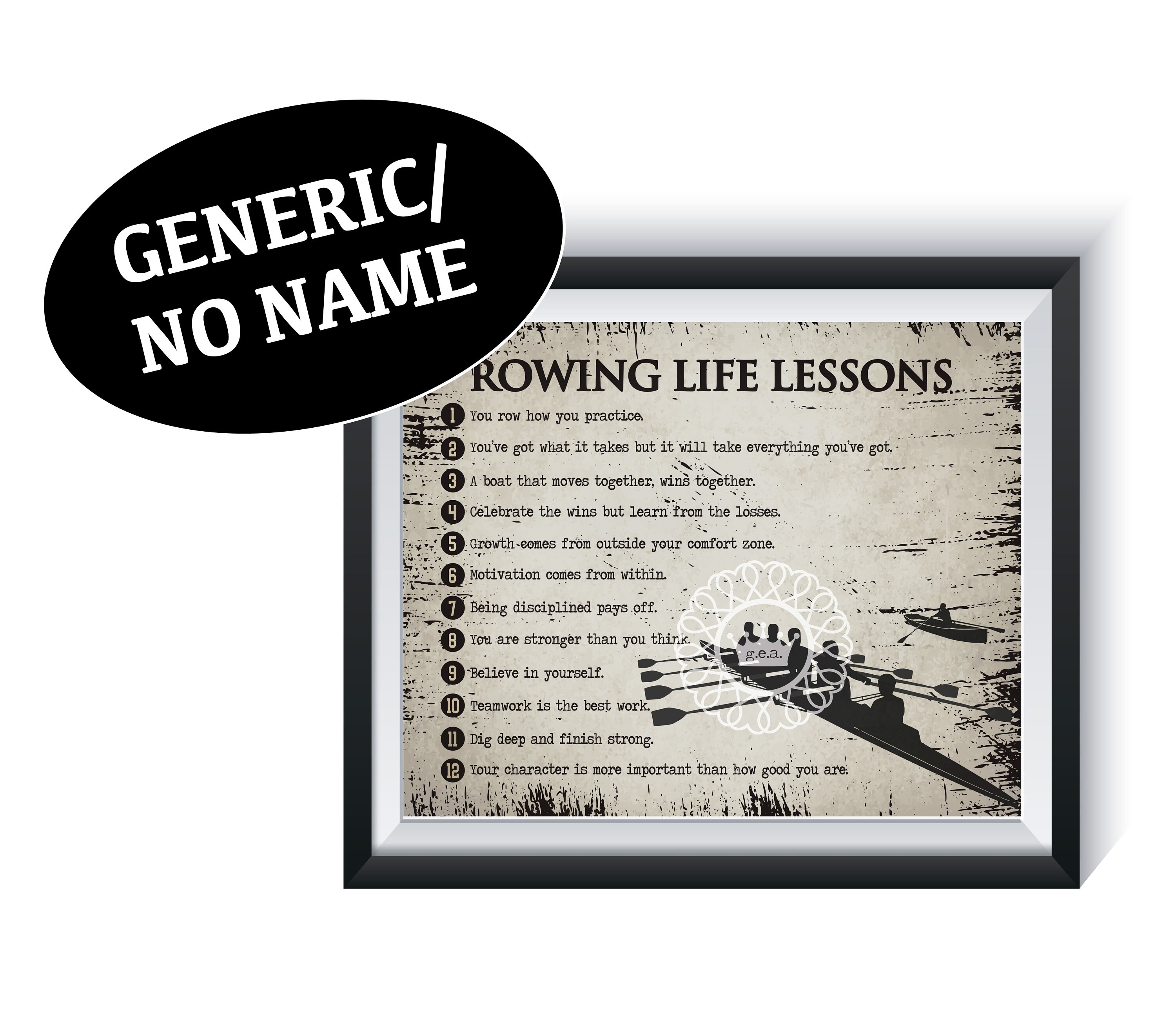 BOYS Rowing Life Lessons Art Print Qty 1 Crew Team Custom | Etsy