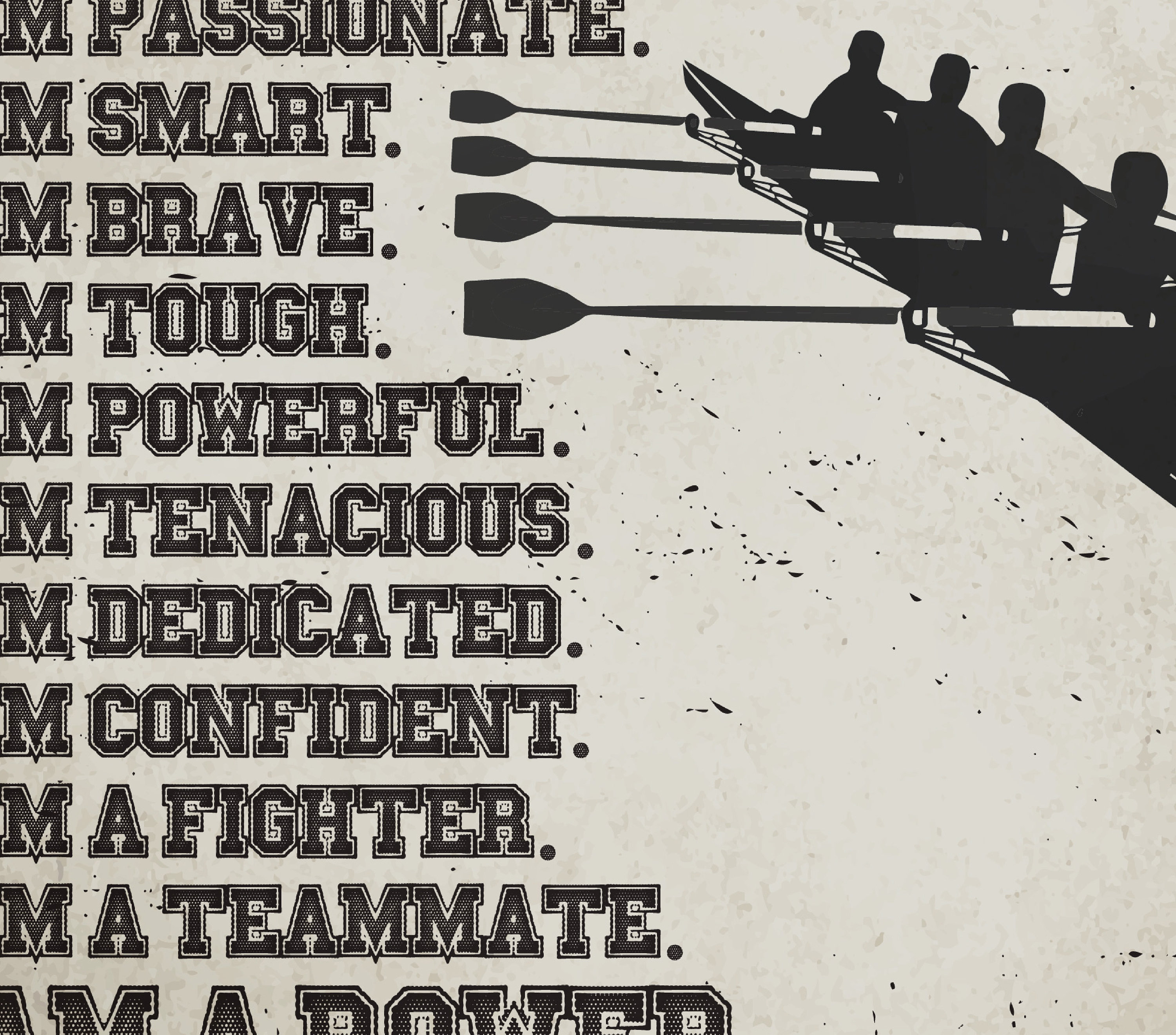 Rowing Art Print Qty 1 Boys Crew Team Gift Team Senior Rower Present ...
