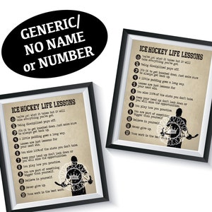 BOY Ice Hockey Life Lessons Art Print Qty 1 Sports Bedroom Dorm Room ...
