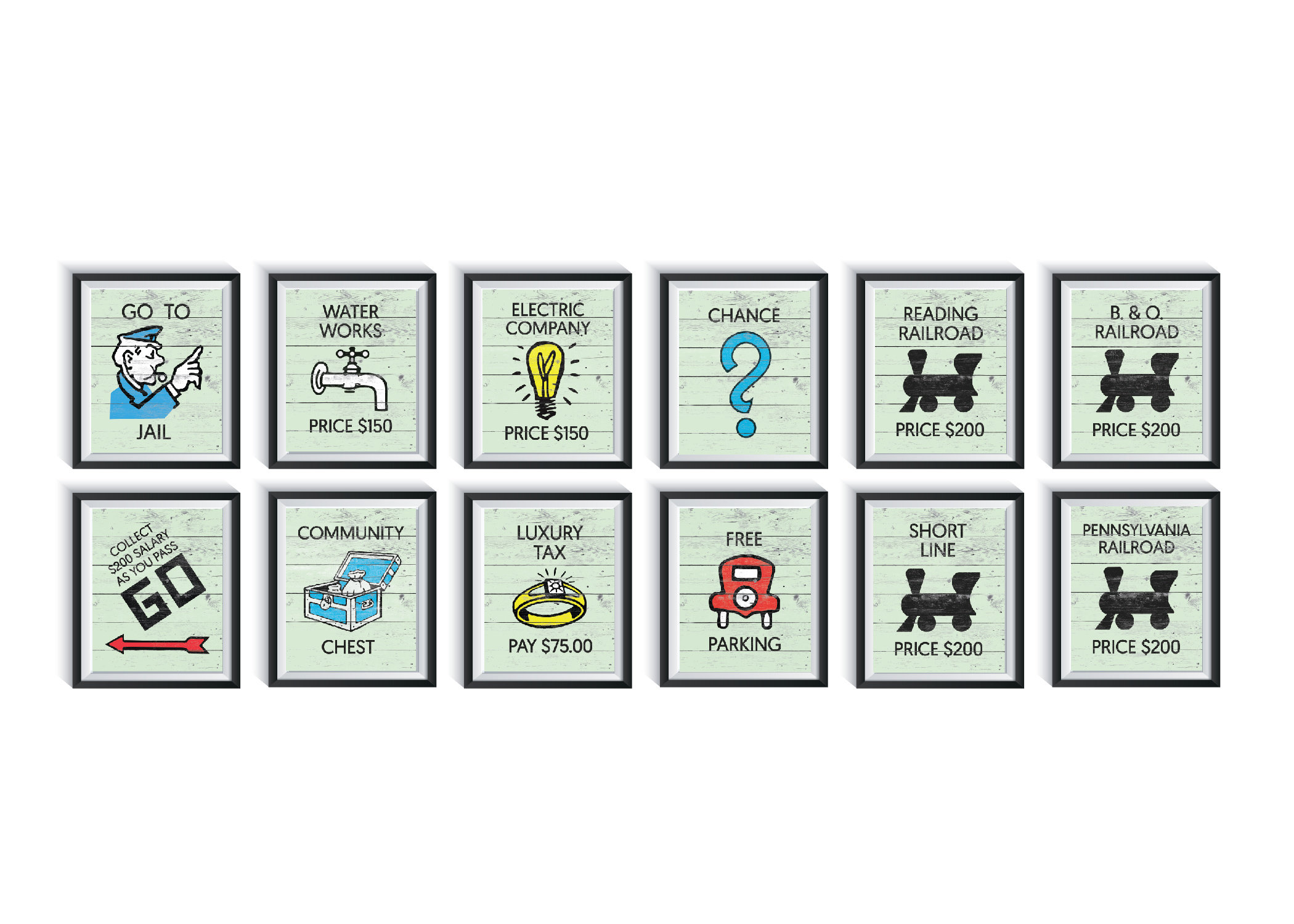 Board Game Wood Art Prints UNFRAMED Qty 12 Rustic Game Room | Etsy