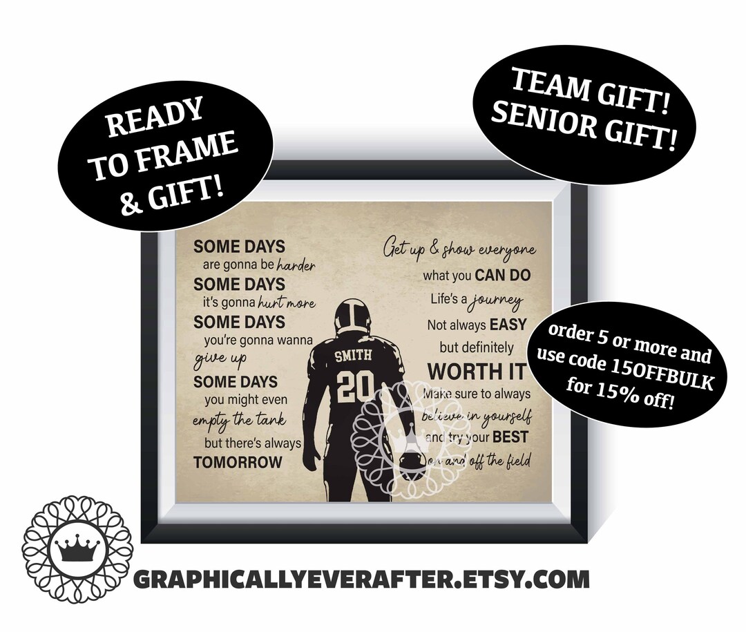 Football Inspirational Art Print Qty 1 Football Team Poster ...