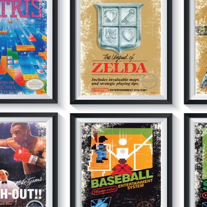 Video Games Art Prints Game Room Decor UNFRAMED Qty 8 Retro Vintage ...