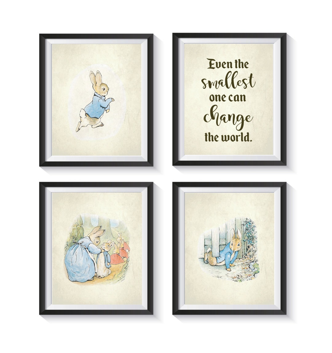 Peter Rabbit Nursery Art Prints Set of 4 Vintage Petter Rabbit Bunny ...