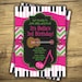 Rock Band Birthday Party Invitation Rock Star, Music Party Invite Drums ...