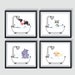 Kids Bathroom Art Prints Cute Animals UNFRAMED Qty 8 Wall Decor ...