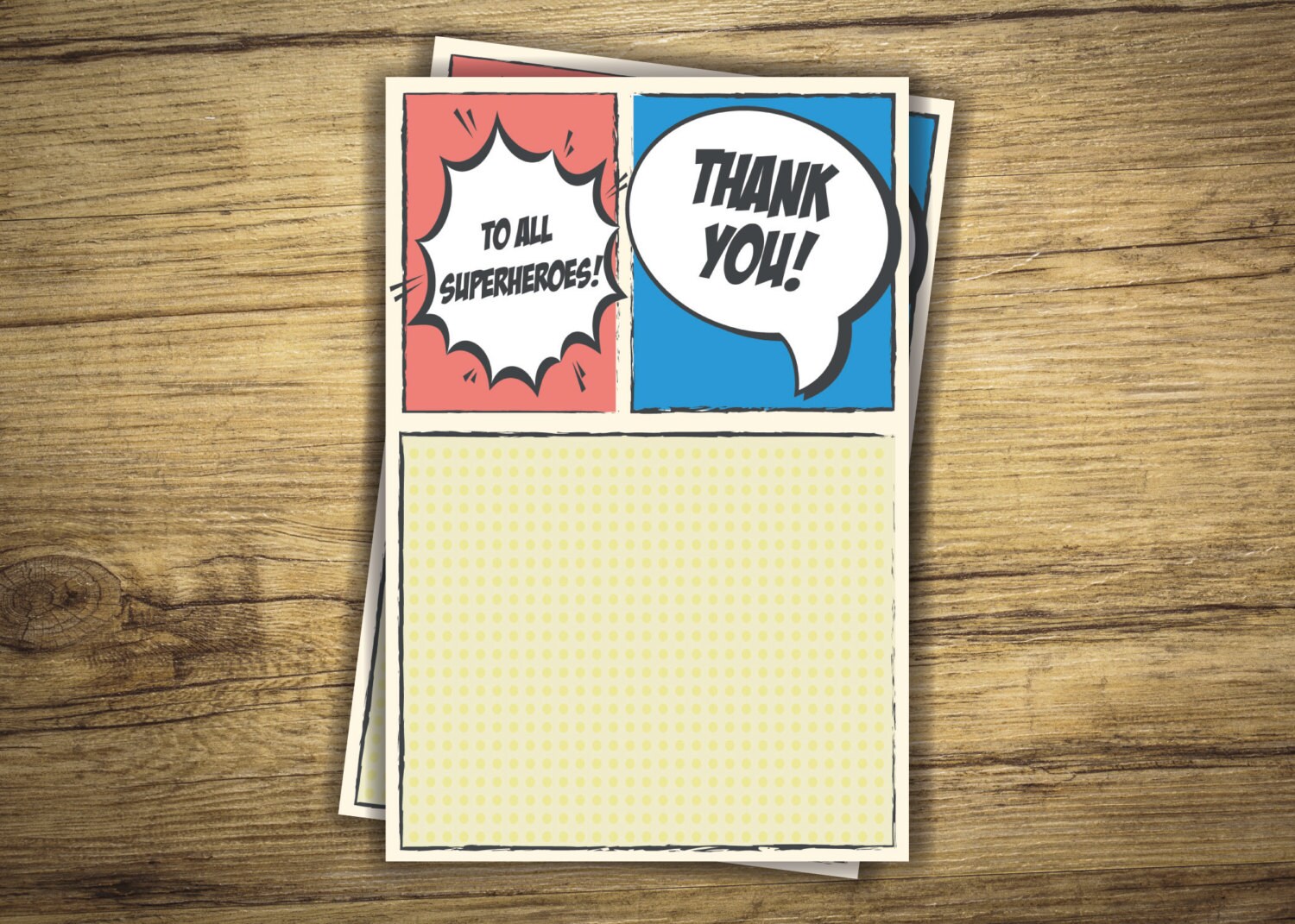 Superhero Comic Matching Thank You Retro Vintage Look | Etsy