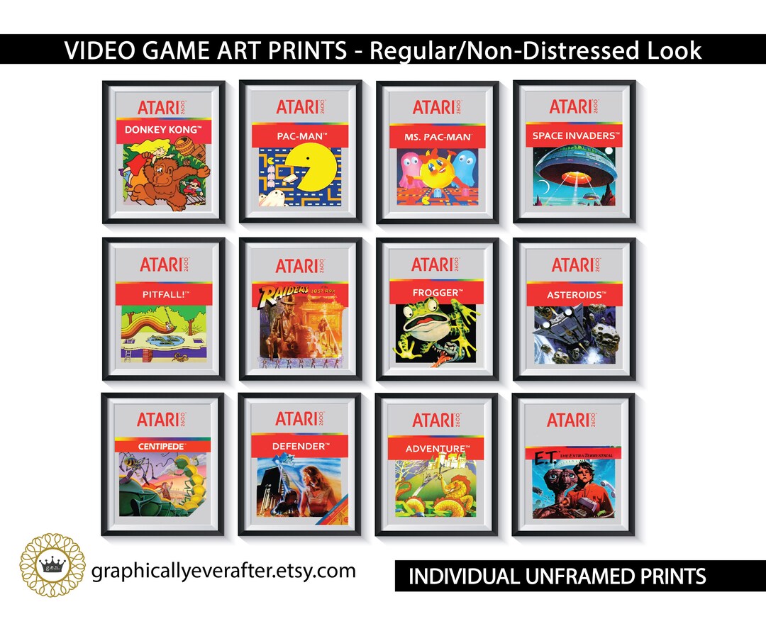Retro Video Games Art Prints Game Room Wall Decor UNFRAMED Qty 6 Tween ...