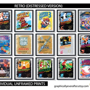 Video Games Art Prints Game Room Decor UNFRAMED Qty 8 Retro Vintage ...