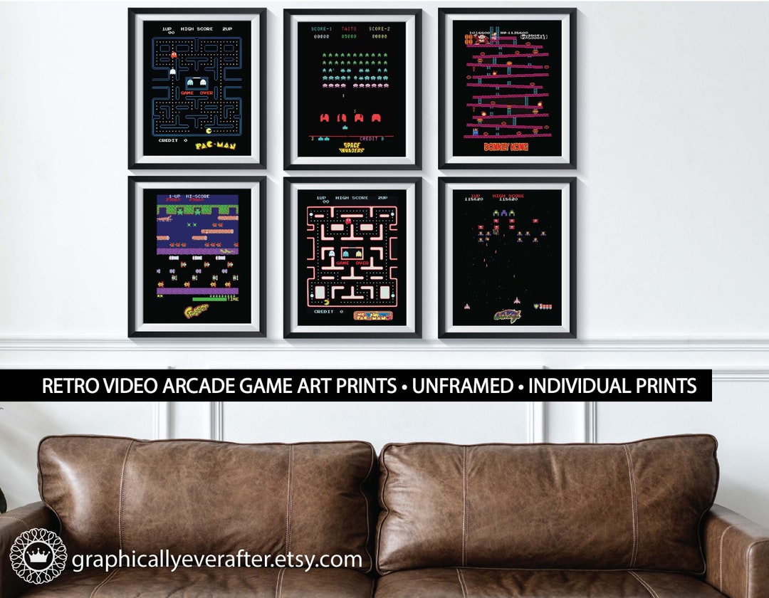 Arcade Game Art Prints, Video Game Room Decor, Man Cave Gamer Posters ...
