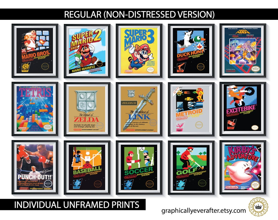 Retro Video Games Art Prints Game Room Decor UNFRAMED Qty 15 Tween Teen ...