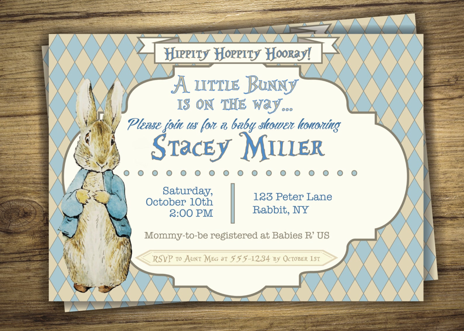 Peter Rabbit Baby Shower Invitation Party Invite Girl Boy - Etsy