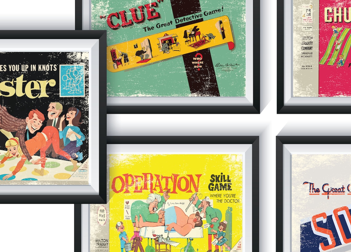 Vintage Board Game Box Art Prints UNFRAMED Qty 4 Playroom - Etsy