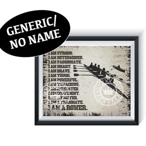 Rowing Art Print Qty 1 Boys Crew Team Gift Team Senior Rower Present ...