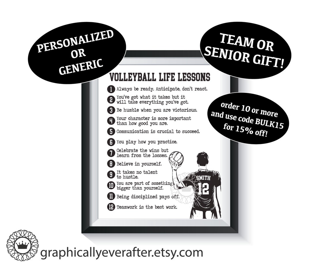 Boys Volleyball Life Lessons Art Print Qty 1 Boys Volleyball Poster ...