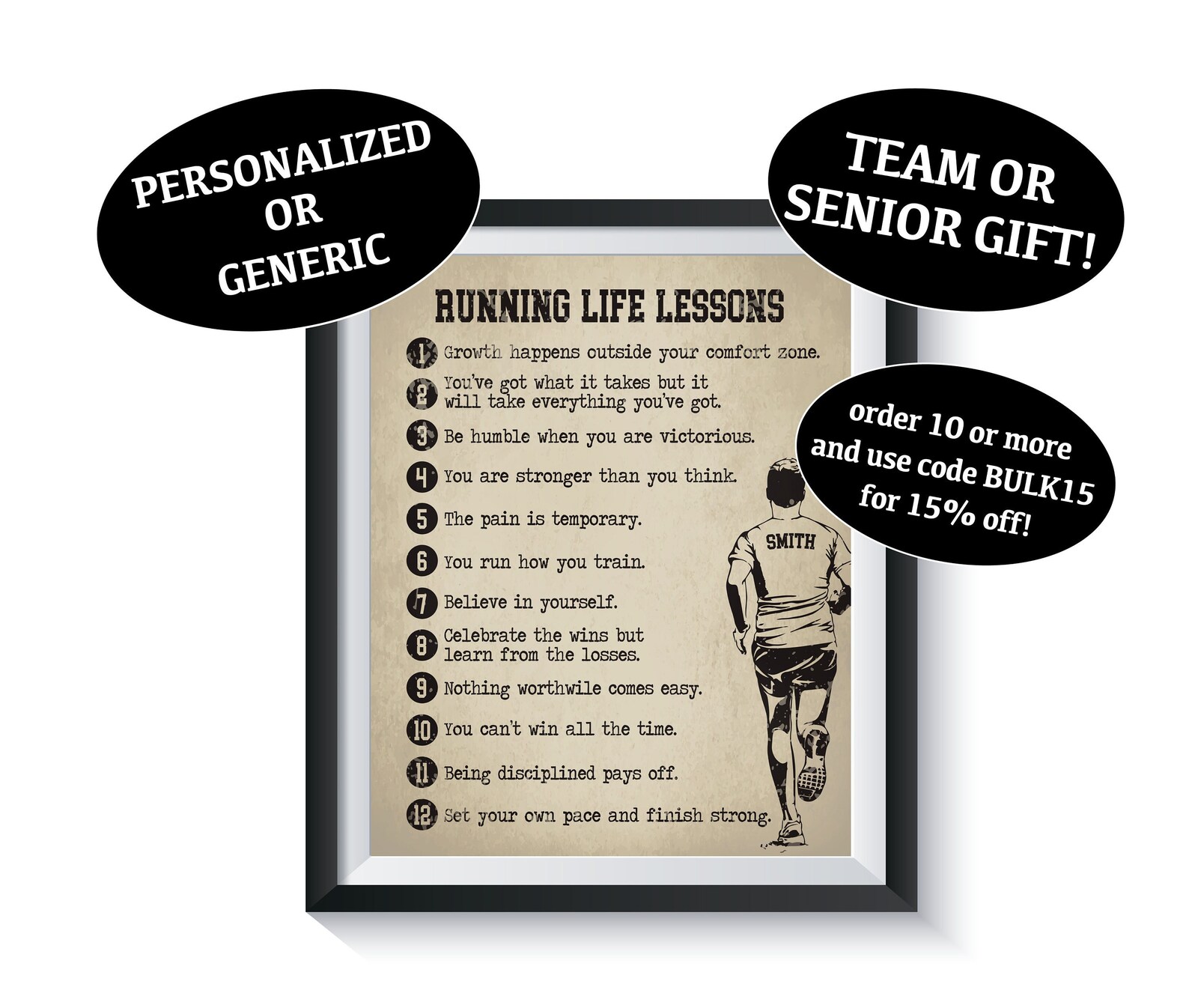 BOY Running Life Lessons Art Print Qty 1 Mens Cross Country - Etsy