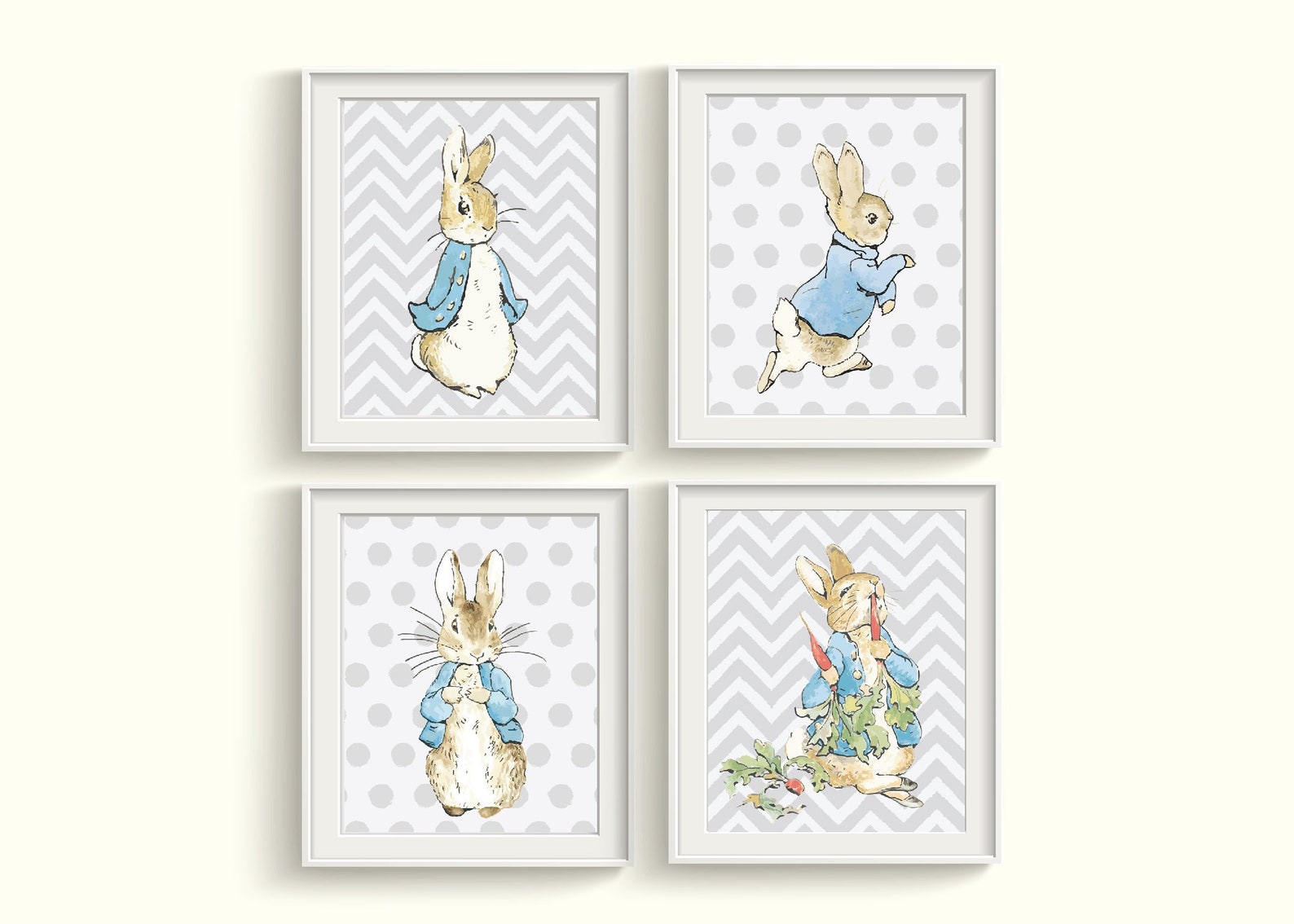 Peter Rabbit Nursery Art Prints Set UNFRAMED Qty 4 Baby Girl - Etsy